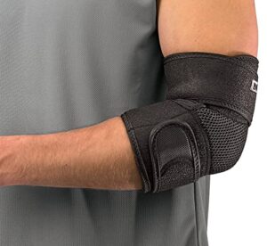 mueller sports medicine adjustable elbow support for tennis & golfer's elbow, support and relive strain for men & women, one size