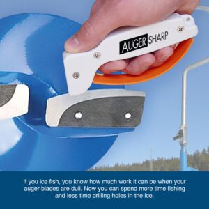 AccuSharp AugerSharp & Ice Auger Tool Sharpener, Diamond-Honed Tungsten Carbide Blade, Quickly Sharpens, Restores, Repairs & Hones Dull Ice Fishing Tool Blades