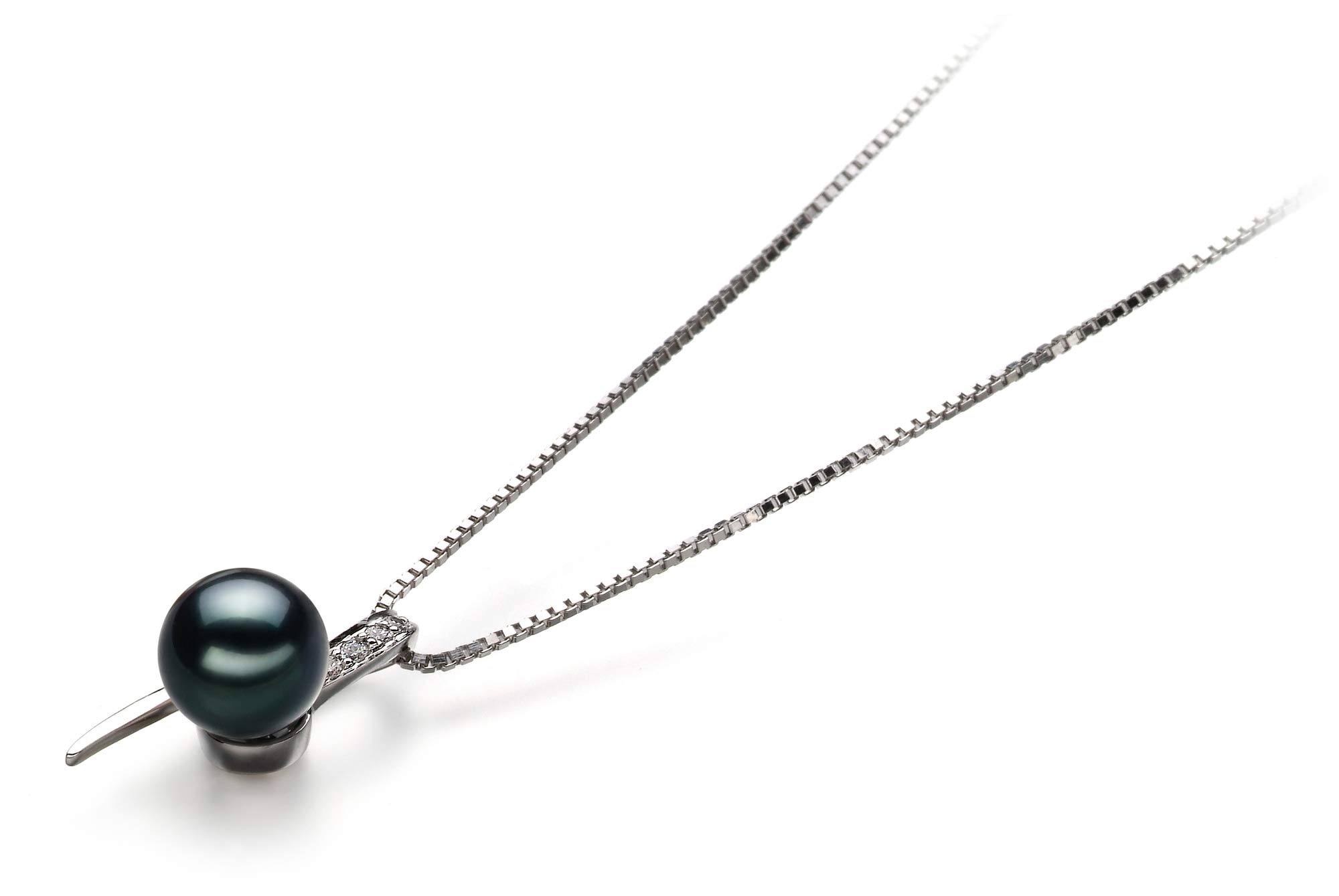 Destina Black 7-8mm AA Quality Japanese Akoya 925 Sterling Silver Cultured Pearl Pendant For Women