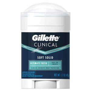 gillette clinical anti-perspirant deodorant, ultimate fresh advanced solid 1.70 oz (pack of 3)