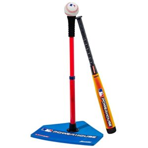 franklin sports mlb adjust-a-hit t-ball set blue/red, 5 - 18 years includes tee, ball, & bat