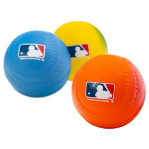 franklin sports foam baseballs - soft foam practice baseballs for kids - perfect for hitting and indoor or outdoor play - 3 pack - official mlb licensed product