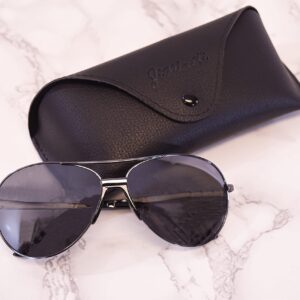 JiMarti P16 - No Tangle - Polarized Aviator Sunglasses Gunmetal/Smoke