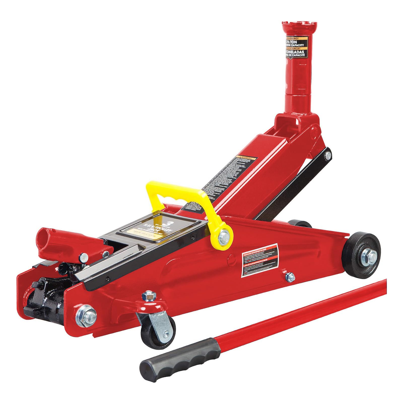 BIG RED T83006 Torin Hydraulic Trolley Service/Floor Jack with Extra Saddle (Fits: SUVs and Extended Height Trucks): 3 Ton (6,000 lb) Capacity, Red