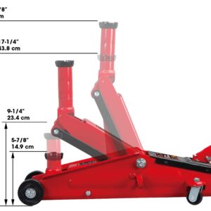 BIG RED T83006 Torin Hydraulic Trolley Service/Floor Jack with Extra Saddle (Fits: SUVs and Extended Height Trucks): 3 Ton (6,000 lb) Capacity, Red