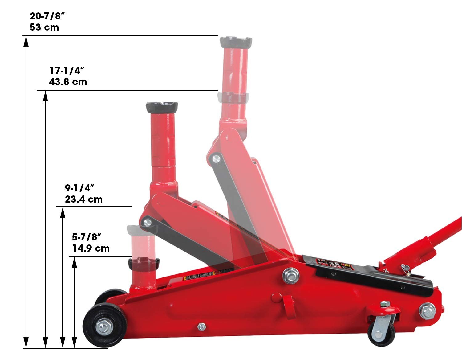 BIG RED T83006 Torin Hydraulic Trolley Service/Floor Jack with Extra Saddle (Fits: SUVs and Extended Height Trucks): 3 Ton (6,000 lb) Capacity, Red