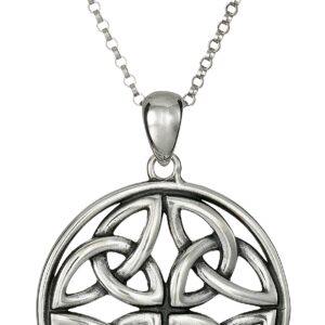 Amazon Essentials Sterling Silver Celtic Triquetra Trinity Knot Medallion Pendant Necklace, 18' (previously Amazon Collection)