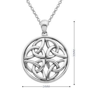 Amazon Essentials Sterling Silver Celtic Triquetra Trinity Knot Medallion Pendant Necklace, 18' (previously Amazon Collection)