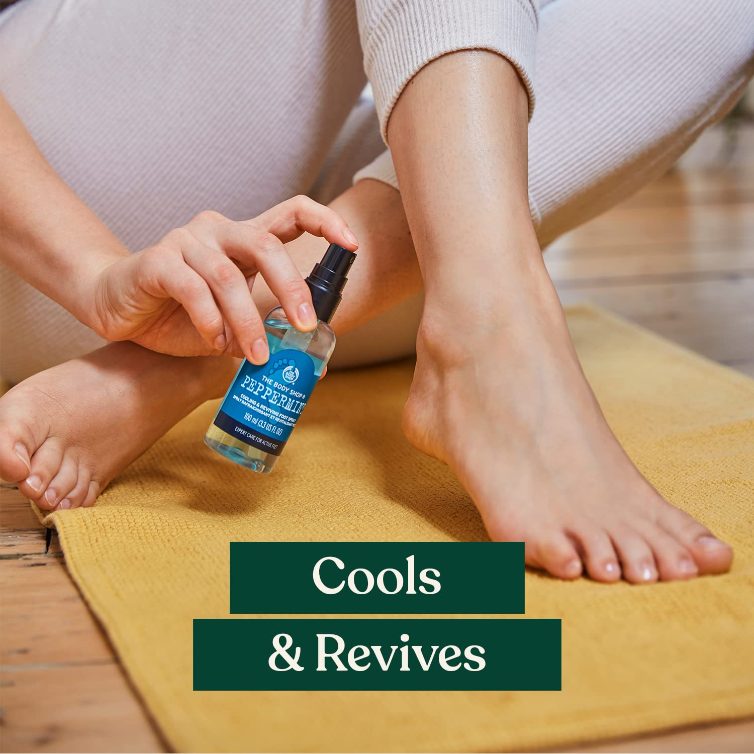 The Body Shop Peppermint Cooling & Reviving Foot Spray – For Tired, Achy Feet – Vegan – 3.3 oz