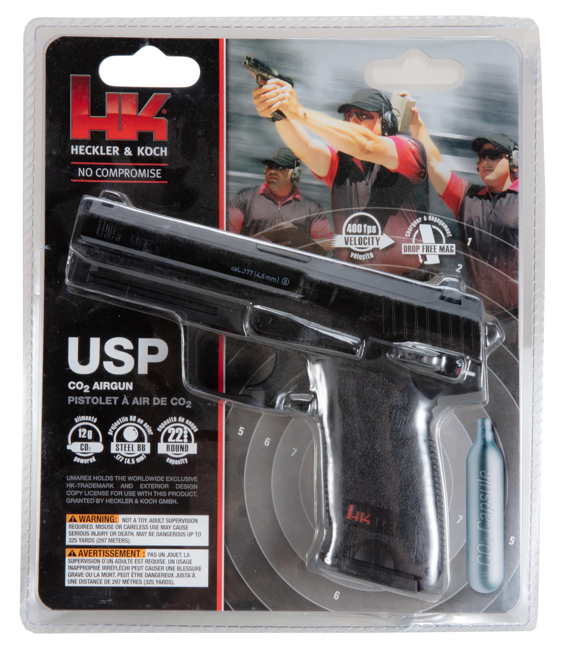 Umarex HK Heckler & Koch USP .177 Caliber BB Gun Air Pistol, Standard Action, Black (2252300)