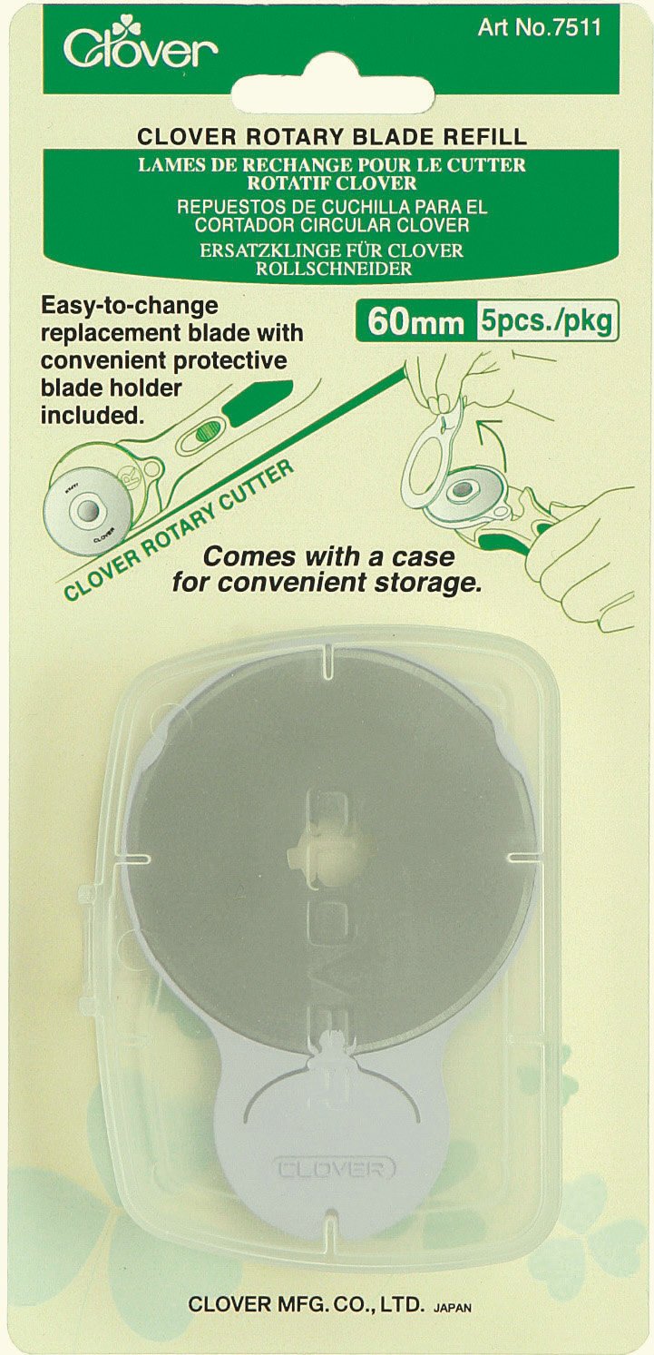 Clover 7511 Rotary 60mm Blade Refill, 5 EA