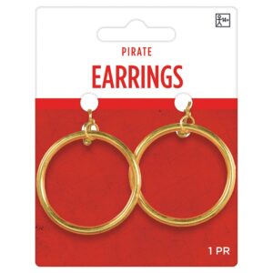 stunning gold-tone plastic hoop earrings - 4.5" (1 pc)