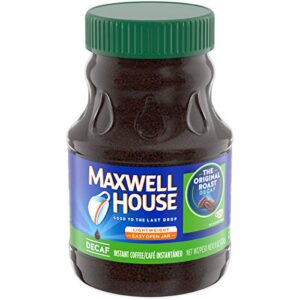 maxwell house original blend decaf instant coffee, medium roast, 8 ounce jar (pack of 12)