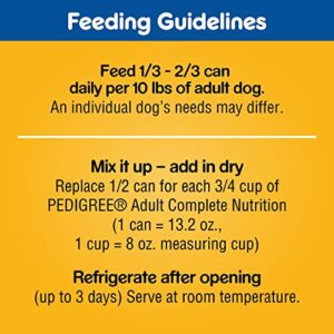 PEDIGREE CHOPPED GROUND DINNER Adult Canned Soft Wet Dog Food Combo with Chicken, Liver & Beef and Beef, Bacon & Cheese Flavor Variety Pack, 13.2 oz. Cans (Pack of 12)