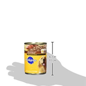 Pedigree Meaty Ground Dinner Beef, Bacon & Cheese Canned Dog Food 13.2 Ounces (Four 6-Can Cases)