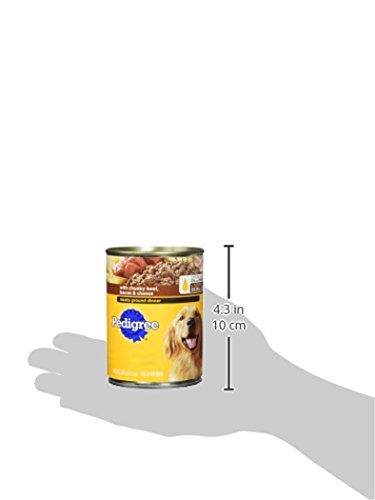 Pedigree Meaty Ground Dinner Beef, Bacon & Cheese Canned Dog Food 13.2 Ounces (Four 6-Can Cases)