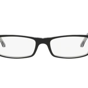 Ray-Ban RX5114 Rectangular Prescription Eyeglass Frames, Black On Transparent/Demo Lens, 54 mm