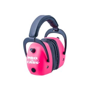 pro ears - pro mag gold - electronic hearing protection and amplification - nrr 30 - shooting range ear muffs, pink