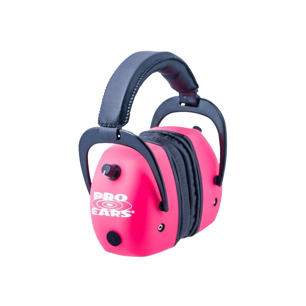 Pro Ears - Pro Mag Gold - Electronic Hearing Protection and Amplification - NRR 30 - Shooting Range Ear Muffs, Pink