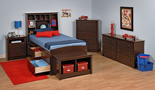 Prepac Fremont Bedroom Furniture: Espresso Double Dresser for Bedroom, 6-Drawer Wide Chest of Drawers, Traditional Bedroom Dresser, EDC-6330-V, 59"W x 17.5"D x 29"H