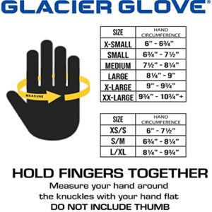 Glacier Glove Men's Perfect Curve Waterproof Fleece-Lined Blind Stitched Neoprene Gloves | Seamless Palm | Pre-Curved Fingers, Black, X-Large