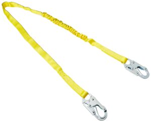 miller by honeywell 216wls/6ftyl 6-feet manyard shock-absorbing web lanyard with 2 locking snap hooks, yellow