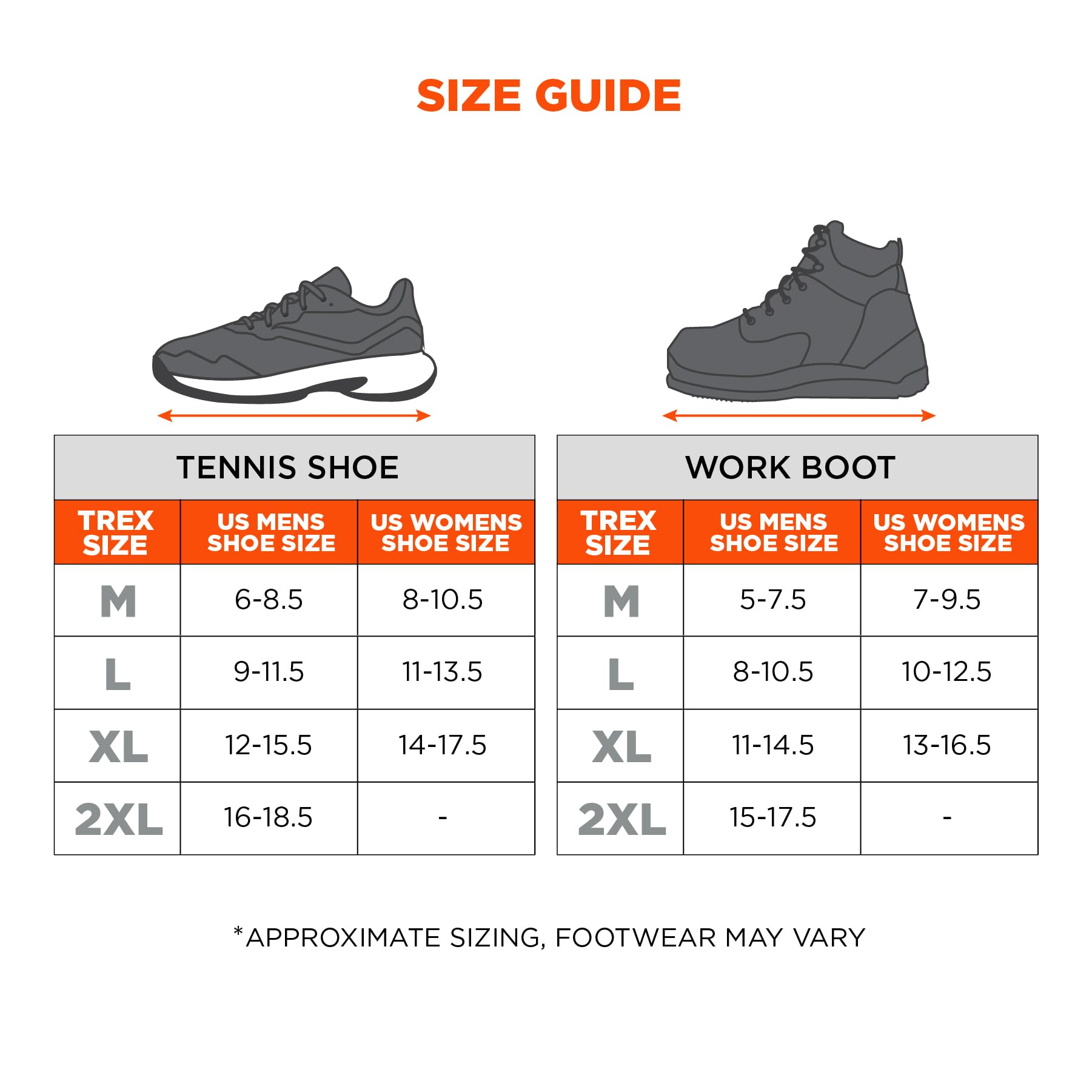 Ergodyne TREX 6300 Slip-On Traction Cleats for Snow and Ice with 8 Carbon Steel Spike Grips