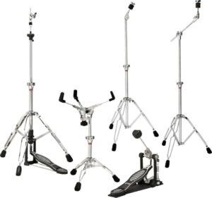 ludwig 400 series drum hardware pack | complete drum parts hardware with cymbal stand, snare mount, hi-hat stand, mini boom cymbal stand and bass drum pedal | l4hpack | portable and ideal for gigs