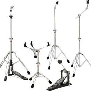 Ludwig 400 Series Drum Hardware Pack | Complete Drum Parts Hardware with Cymbal Stand, Snare Mount, Hi-Hat Stand, Mini Boom Cymbal Stand and Bass Drum Pedal | L4HPACK | Portable and Ideal for Gigs