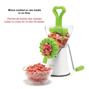 Starfrit Manual Meat Grinder ,White/Green, 6.3 x 5.3 x 9.9