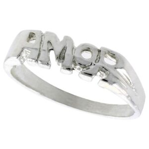 sterling silver amor ring polished finish 3/16 inch wide, size 7