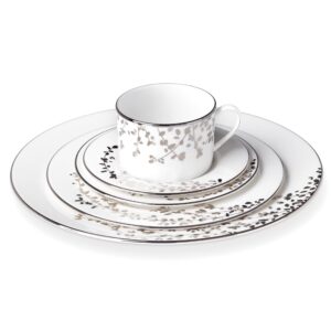 Kate Spade New York Gardner Street Platinum 5-Piece Place Setting, 4.25 LB, White