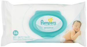 pampers stages sensitive wipes convenience pack, 36 wipes