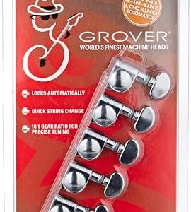 Grover 406C6 Rotomatic Mini 6 in Line Self Locking Machine Heads, Chrome