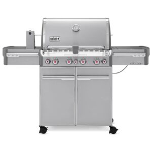 weber summit s-470 4-burner liquid propane grill, stainless steel 580-square inch