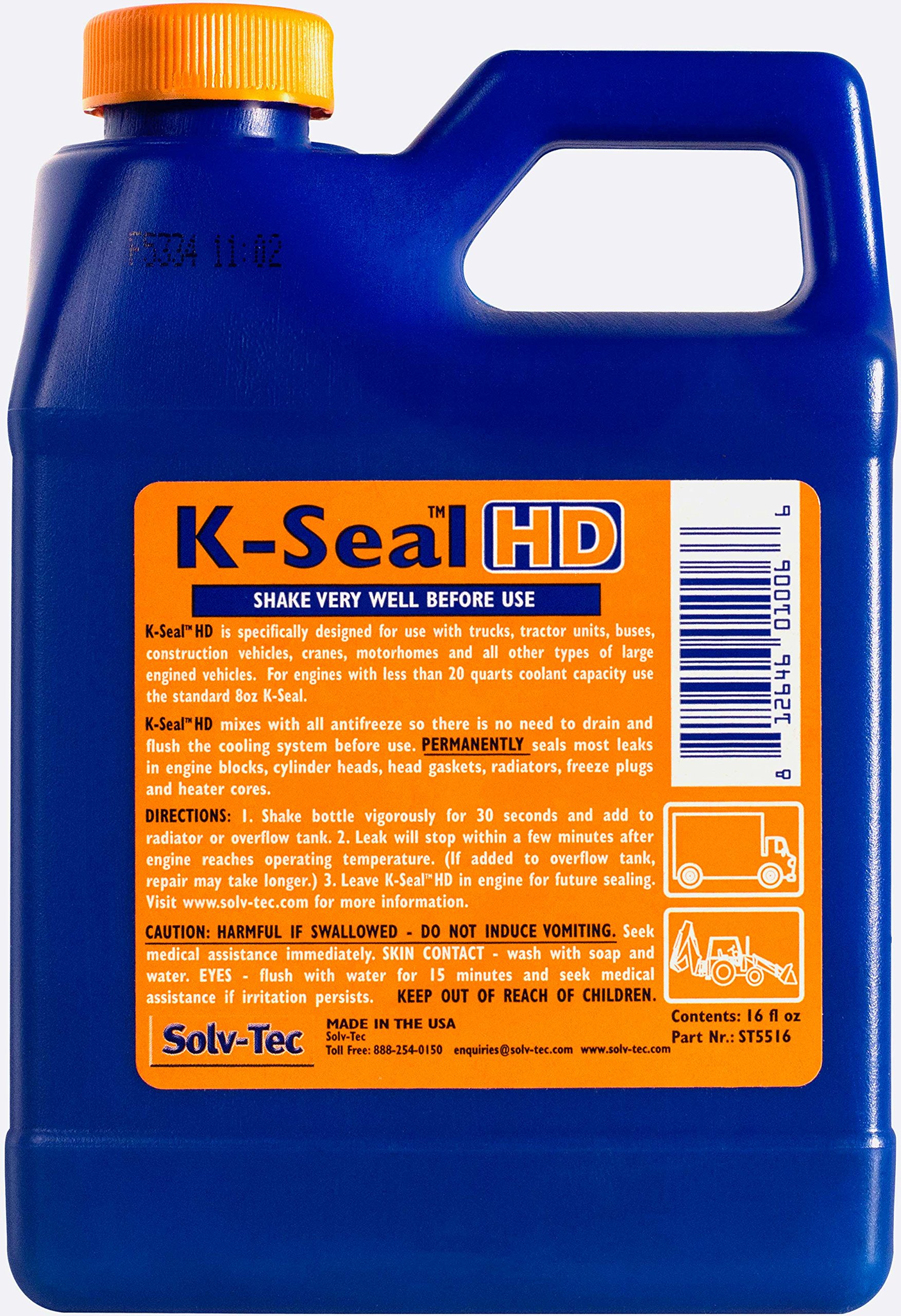 K-Seal ST5516 Heavy-Duty Multi-Purpose One Step Permanent Coolant Leak Repair, 8oz, Pour and Go, Mixes with All Antifreeze, No Flushing Required