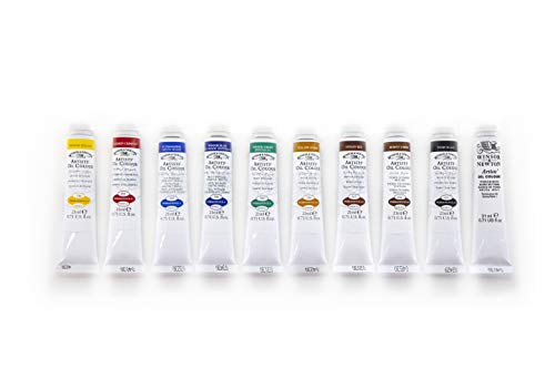 Winsor & Newton Artists' Oil Colour Paint Introductory Set, Ten 21ml Tubes, Crimson,Yellow,Green, 0.7 Fl Oz (Pack of 10)