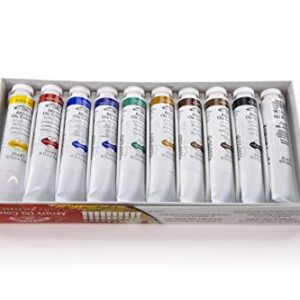 Winsor & Newton Artists' Oil Colour Paint Introductory Set, Ten 21ml Tubes, Crimson,Yellow,Green, 0.7 Fl Oz (Pack of 10)