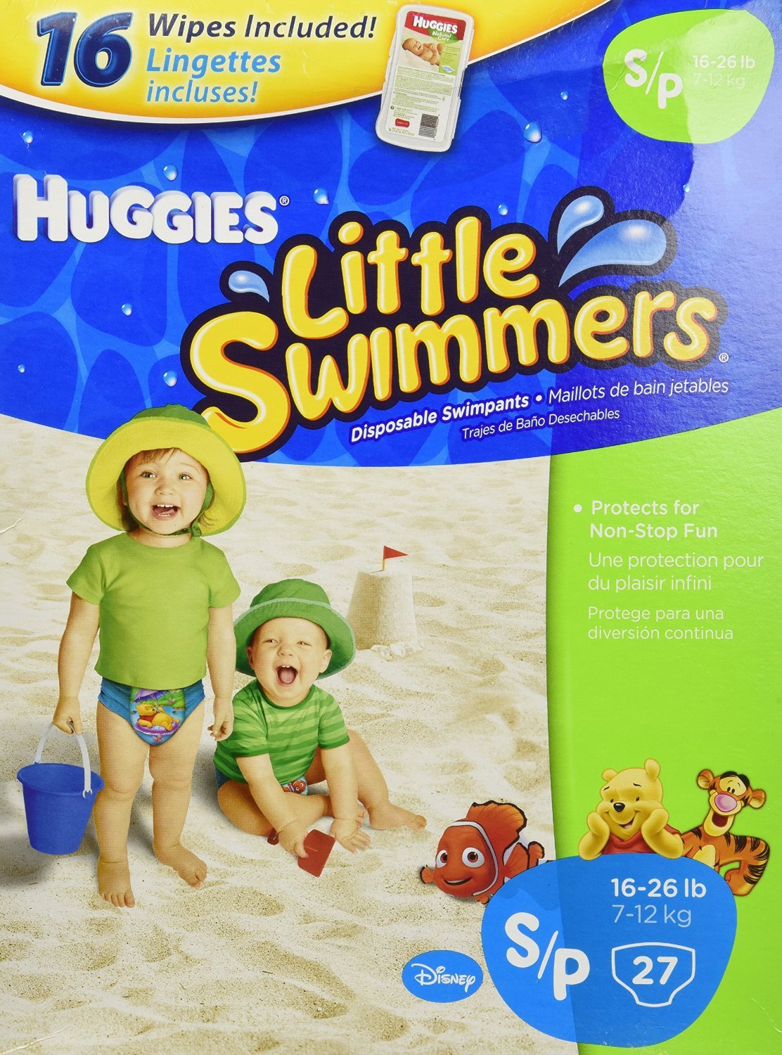 Huggies Little Swimmers Swim Pants with Baby Wipes, Small