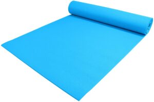 yogaaccessories 1/4" thick high-density deluxe non-slip exercise pilates & yoga mat, light blue