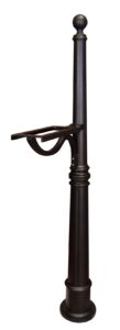 special lite ashland mailbox post - black cast aluminum post for curbside mailbox - spk-600-blk