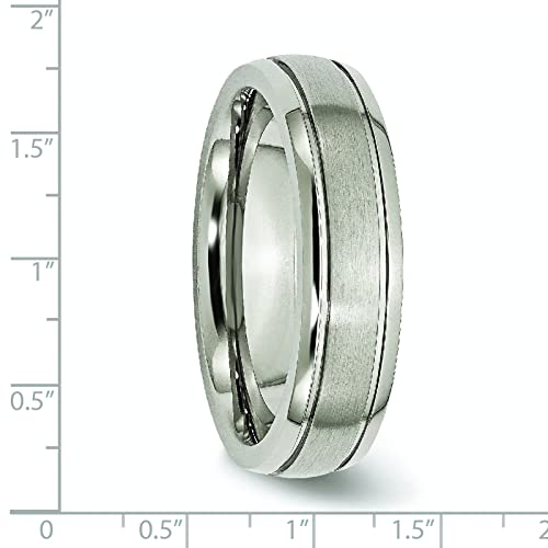 Titanium 6mm Brushed Wedding Ring Band Size 7