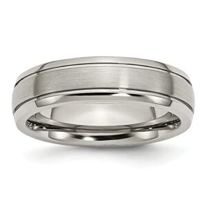 titanium 6mm brushed wedding ring band size 7