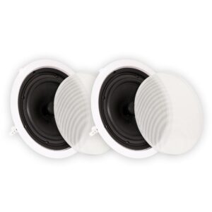 theater solutions ts80c in ceiling 8" speakers surround sound home theater pair, white