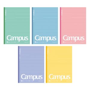 KOKUYO Campus Notebook, A 7mm(0.28in) Dot Ruled, Semi-B5, 30 Sheets, Pack of 5, 5 Colors, Japan Import (NO-3CATNX5)