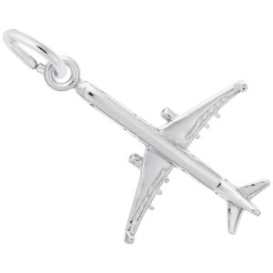 rembrandt charms airplane charm, sterling silver