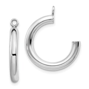 14k white gold tube hoop earring jackets jewelry