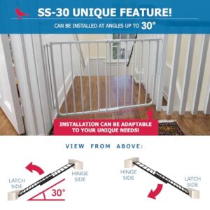 Cardinal Gates SS30 Stairway Special Baby Gate for Stairs - Adjustable Indoor Dog Gate - Aluminum Safety Gate for Kids & Pets - Can be Installed at Angles - 27 to 42.5 Inches Wide - Black