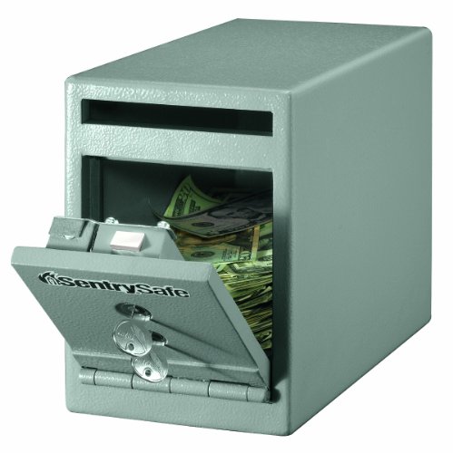 SentrySafe Depository Safe with Dual Key Lock, Steel Drop Slot Safe for Offices and Businesses, Stores Cash, Money, 0.23 Cubic Feet, 8.5 x 6 x 12.3 Inches, UC-025K