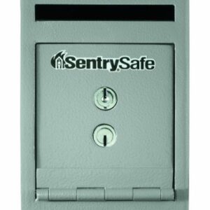 SentrySafe Depository Safe with Dual Key Lock, Steel Drop Slot Safe for Offices and Businesses, Stores Cash, Money, 0.23 Cubic Feet, 8.5 x 6 x 12.3 Inches, UC-025K